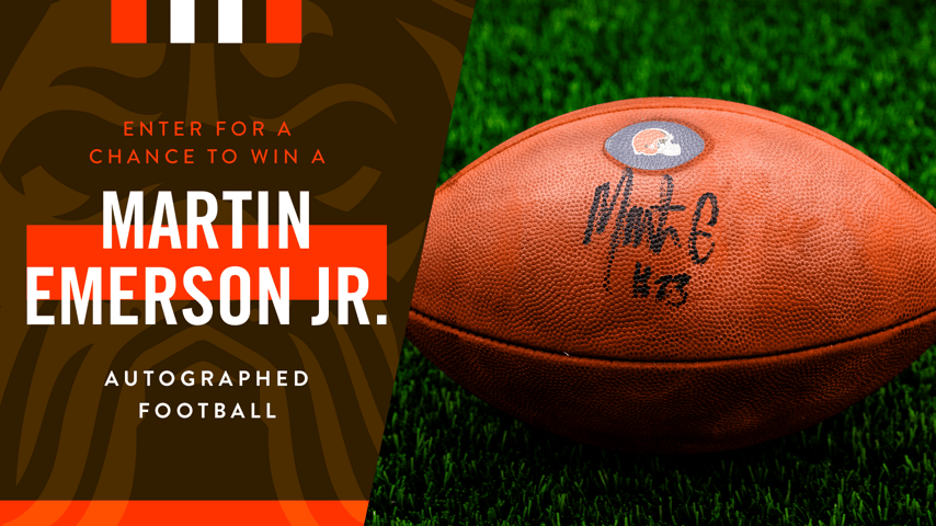MJ Emerson Autographed Football Sweepstakes