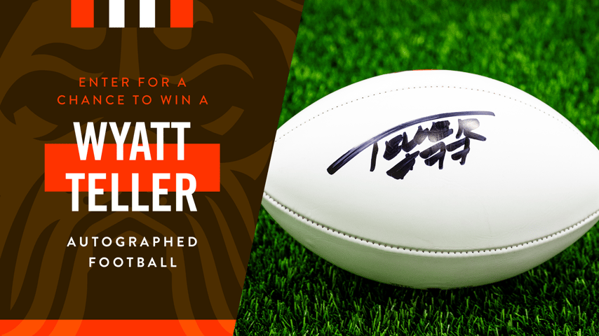 Wyatt Teller Autographed Football Sweepstakes
