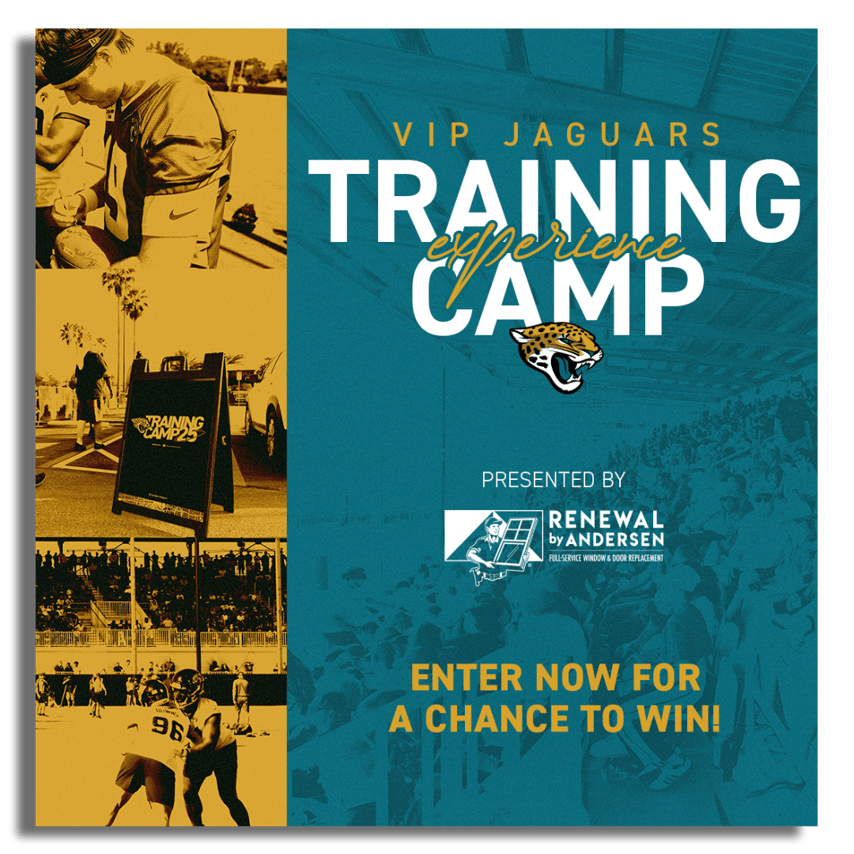 VIP Jaguars Training Camp Experience Sweepstakes × Renewal by Andersen